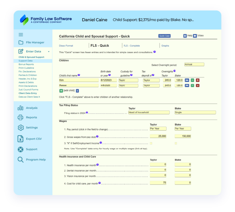 California - Family Law Software